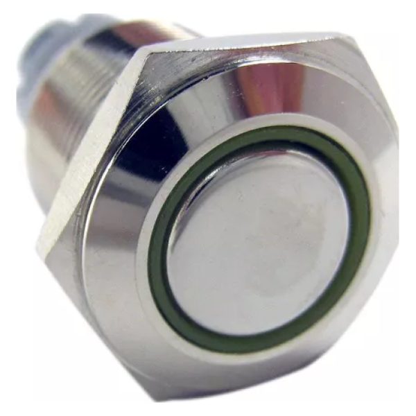 PULSADOR METÁLICO 16MM IP65 CON LED 24V - Grenelectronic Chile